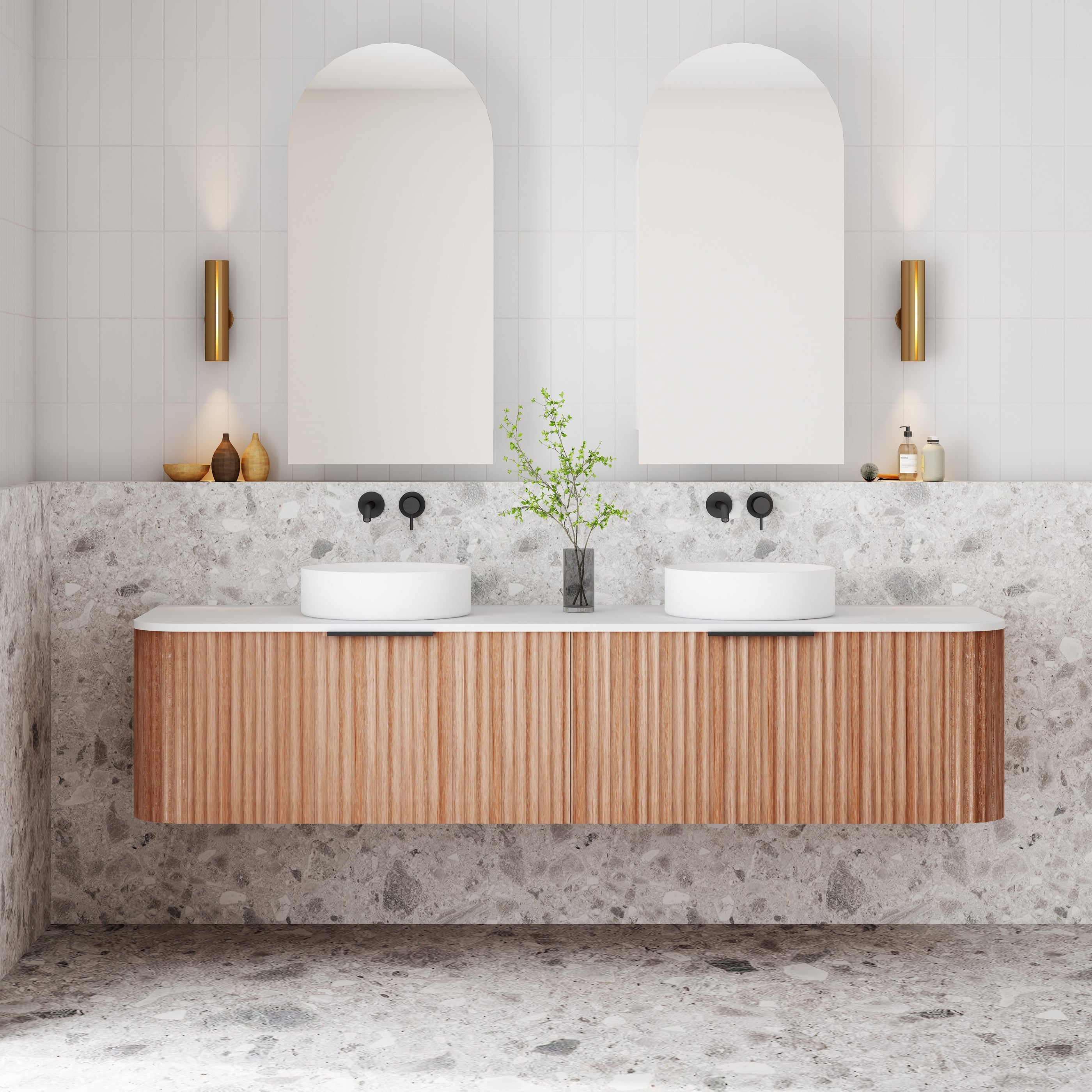 V-Groove 1800mm Wall Hung Vanity — Cassa Design