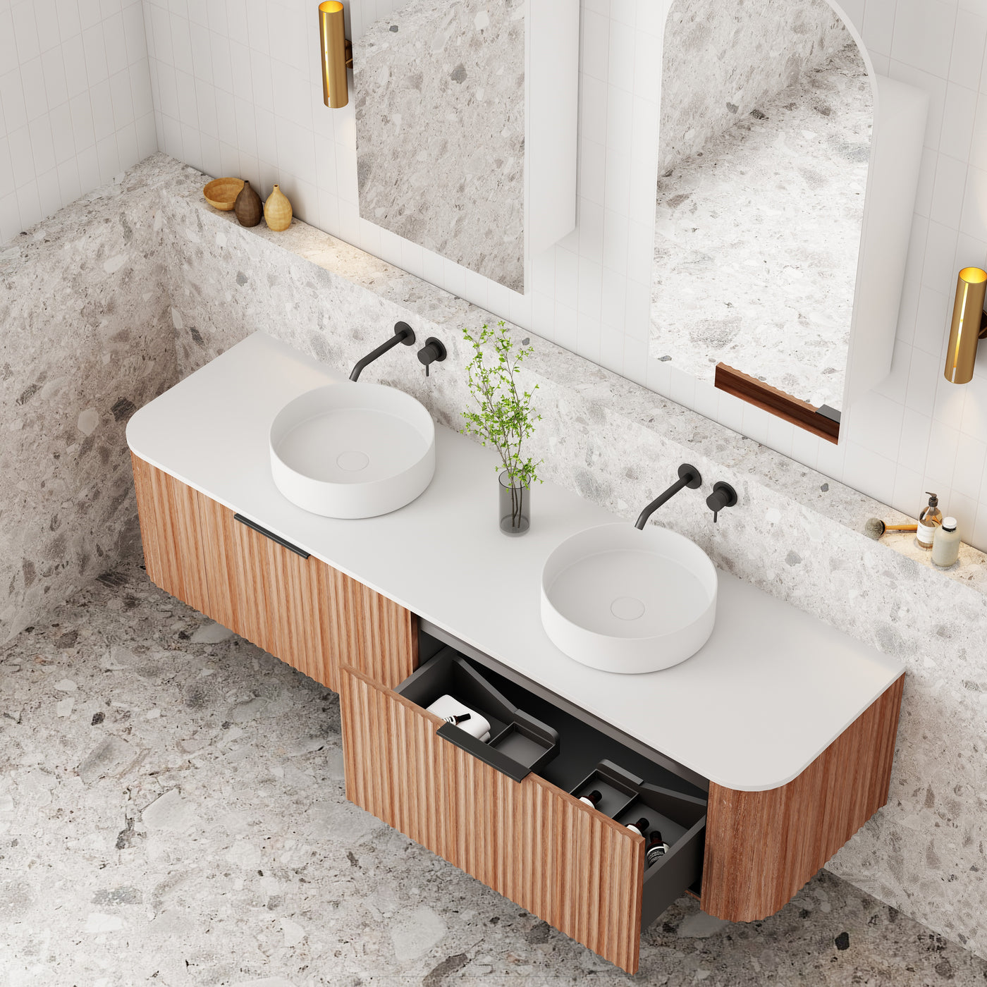 V-Groove 1800mm Wall Hung Vanity — Cassa Design