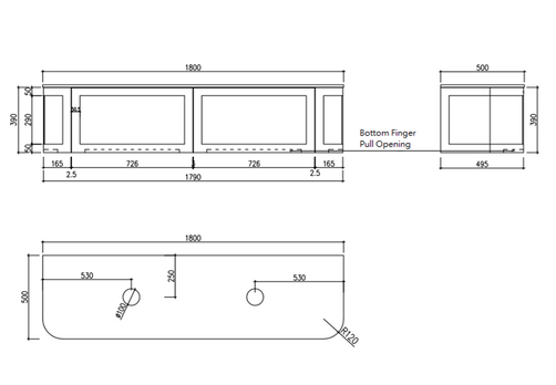 Westminster 1800mm Wall Hung Vanity — Cassa Design